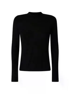 Pinko Ribbed Cuff Wool Sweater - Black