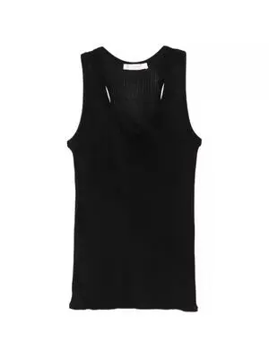 THE ROW Cendrea Ribbed Racerback Tank Top - Black