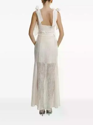 LITA COUTURE Lace Belted Maxi Dress
