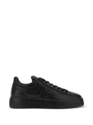 Hogan H-stripes Leather Sneakers - Black