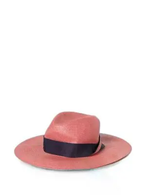 Borsalino Michela Grosgrain-trim Hat - Pink