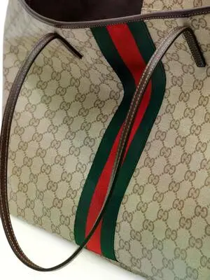 Gucci Large Tribeca Gg Web-stripe Tote Bag