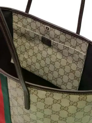 Gucci Large Tribeca Gg Web-stripe Tote Bag
