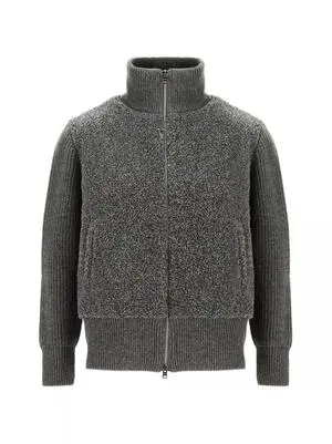 Herno Resort Ribbed-knit Cardigan - Grey
