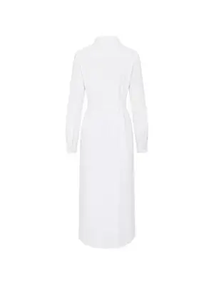 LA ROSE Belted Button-down Shirt Midi Dress