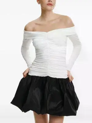 LITA COUTURE Off-the-shoulder Ruched Mini Dress