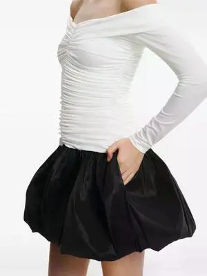 LITA COUTURE Off-the-shoulder Ruched Mini Dress