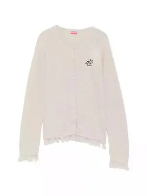 Kenzo Fringe-trim Logo-embroidered Cardigan