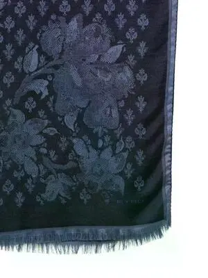 Etro Floral-jacquard Fringed Scarf