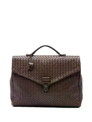 Bottega Veneta 2012-2026 Nappa Intrecciato Briefcase Business Bag - Brown