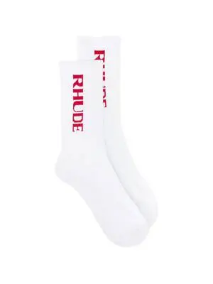 Rhude Filtaro Logo-intarsia Socks - White