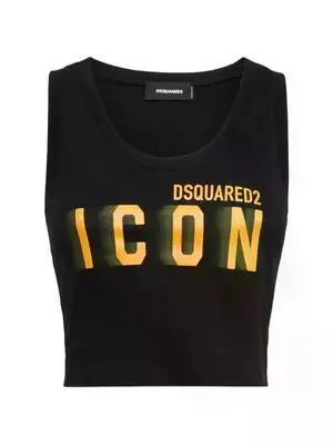 Dsquared2 Icon Blur Cropped Tank Top - Black