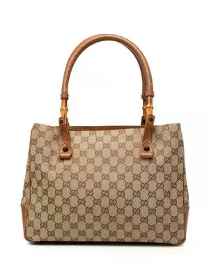 Gucci 2000-2015 Gg Canvas Bamboo Tote Bag - Neutrals
