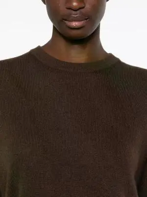 THE ROW Odelle Knitted Crew Neck Top - Brown