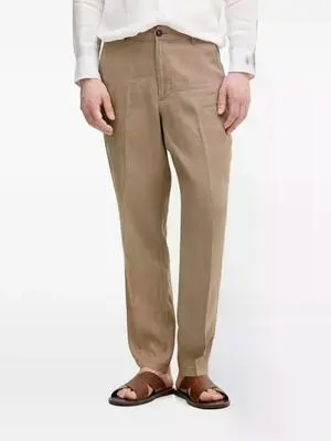 BENETTON Pressed-crease Chino Trousers - Brown