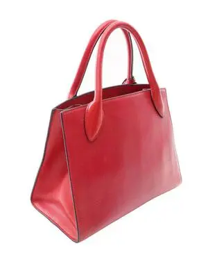 Prada Saffiano Cuir Monochrome Top Handle Tote Satchel