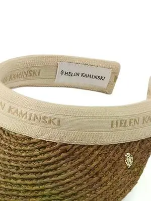 Helen Kaminski Logo-embroidered Raffia Visor