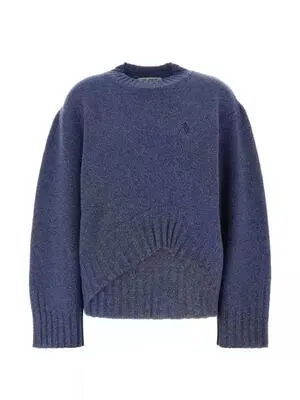 Attico Embroidered Logo Mélange Sweater - Blue