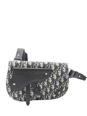 Dior 2010-2026 Oblique Canvas Saddle Messenger Bag Crossbody Bag - Blue