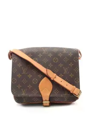 LOUIS VUITTON 1996 Monogram Cartouchiere Gm Crossbody Bag - Brown