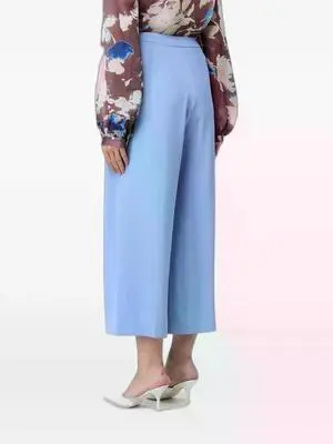 HANITA Cropped Crêpe Trousers - Blue