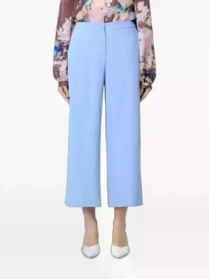 HANITA Cropped Crêpe Wide Leg Trousers - Blue