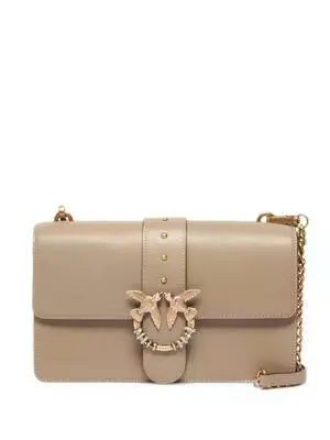 Pinko Love Birds Studded Shoulder Bag - Neutrals