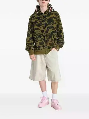 A BATHING APE 1st Camo Shark Hoodie - Green