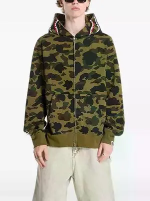 A BATHING APE 1st Camo Shark Hoodie - Green