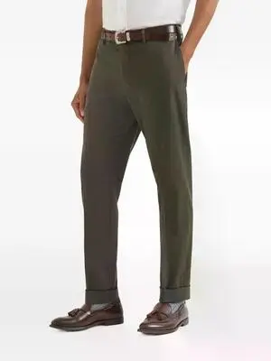 Brunello Cucinelli Garment-dyed Italian Fit Trousers In American Pima Comfort Cotton Gabardine - Brown