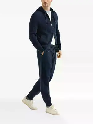 Brunello Cucinelli Cashmere English Rib Knit Joggers - Blue