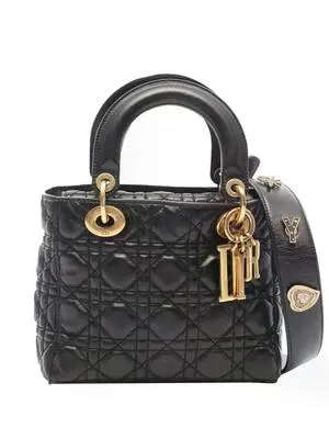 Dior Lambskin Cannage Lady Satchel - Black