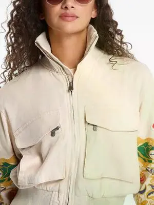 Desigual Embroidered Zip-up Jacket