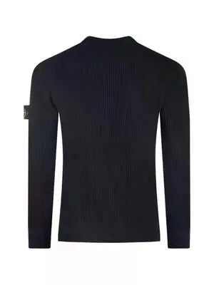 Stone Island Ribbed Knit Sweater - Blue