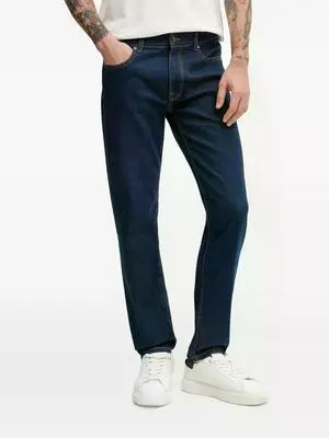 BENETTON Logo-patch Straight-leg Jeans - Blue