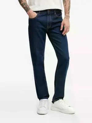 BENETTON Logo Patch Straight-leg Jeans