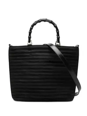 Gucci 2000-2015 Nylon Bamboo Satchel - Black