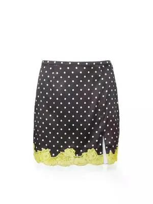 FLEUR DU MAL Juliet Polka-dot Lace-trim Mini Skirt