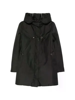 FAY Hooded Toggle-fastening Coat - Black