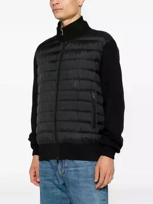 Paul & Shark Quilted-panel Zip-up Sweater