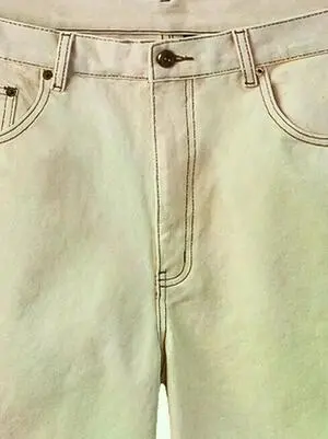 GV GALLERY Contrast-stitch Denim Shorts - White