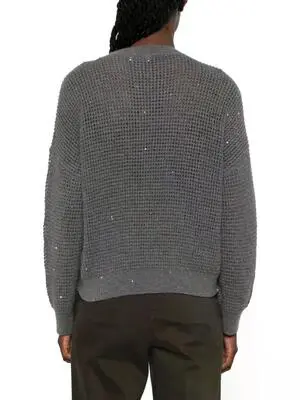 Peserico Sequin-embellished Open-knit Sweater