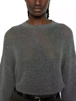 Peserico Open-knit Sequin Embellished Sweater