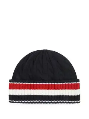 Thom Browne Cable-knit Stripe Beanie Hat
