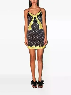FLEUR DU MAL Juliet Polka-dot Lace-trim Top