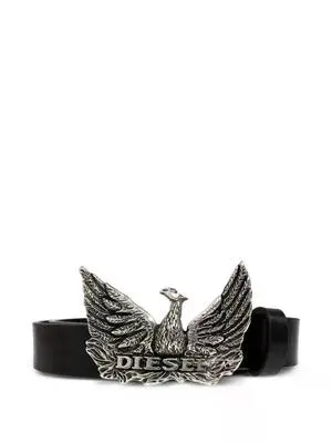 DIESEL® Phoenix Buckle Leather Belt - Black