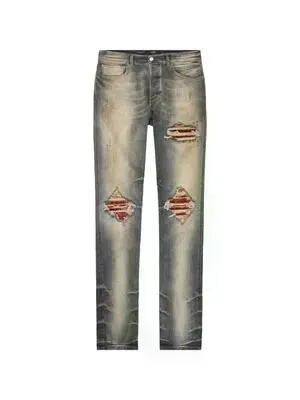 Amiri Distressed Patchwork Jeans - Grey
