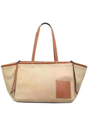Loewe 2019 Large Canvas Cushion Tote Bag - Brown