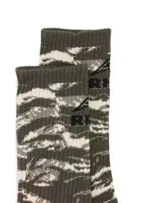 Rhude Tiger Camo Logo-intarsia Socks