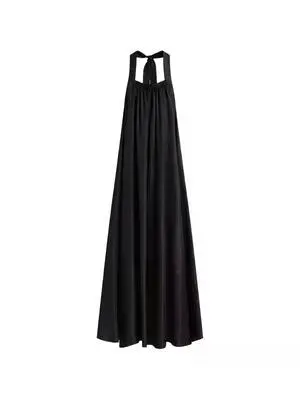 Bondi Born Marfa Silk Halterneck Maxi Dress - Black